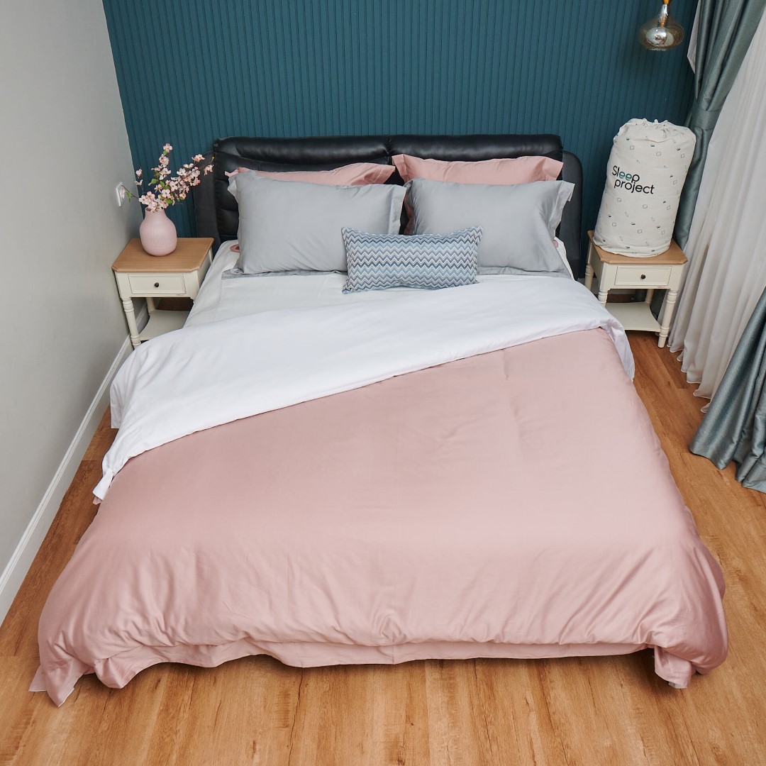 Aluna - Classic Tricolor Premium Cotton Plain Bedding Set | Sleep ...