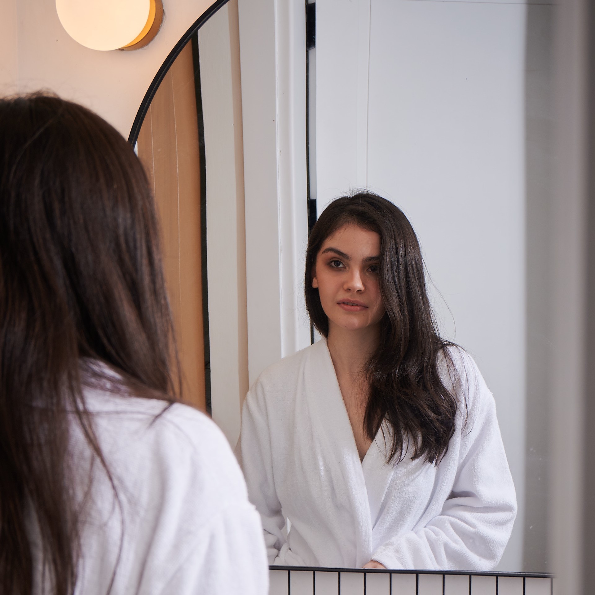 Bathrobe kimono mandi bahan Handuk full katun by Sleep Project - White ...