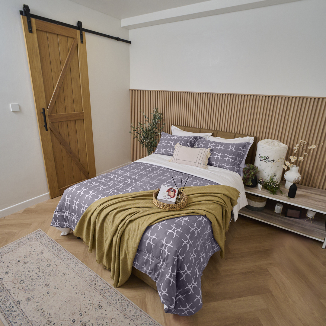 Batik Fractal Akar Tunas Grey - Bedding Set | Sleep Project Indonesia