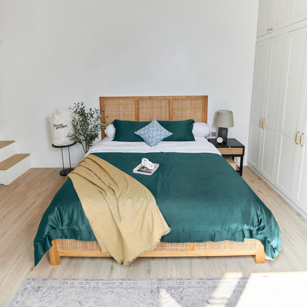 Emerald & White Plain - Bedding Set (TENCEL™ Lyocell) | Sleep Project ...