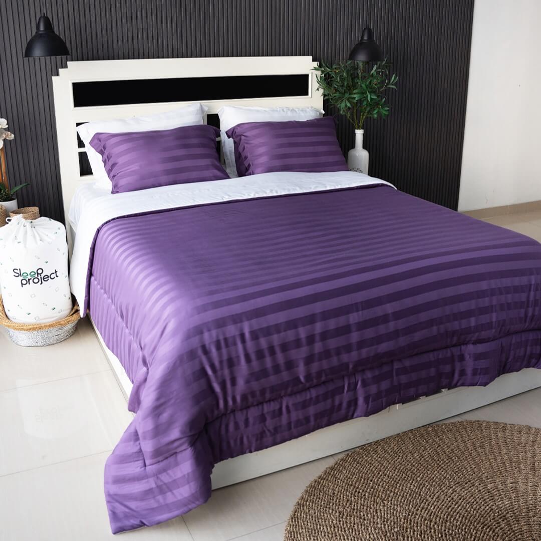 Stripes Violet & White - Premium Bedding Set (TENCEL™ Lyocell) | Sleep ...